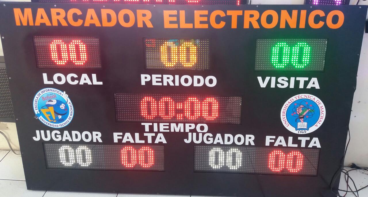 Marcador Electronico Led Deportivo Inalambrico Exterior 1.67x100 Faltas ...